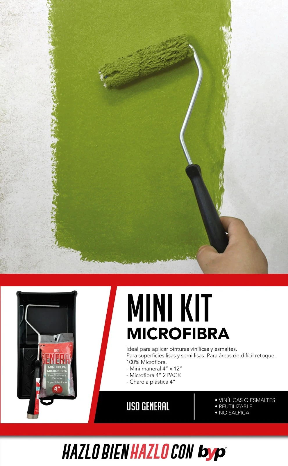 KIT MICROFIBRA MINI PARA PINTAR BYP KMR5